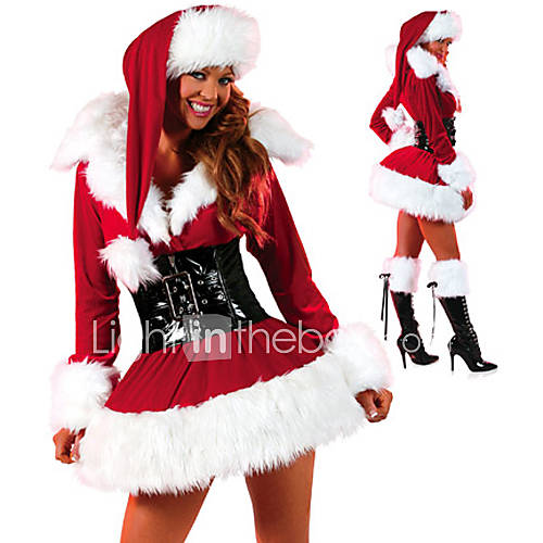 Red Fluffy Dress Womens Christmas Costume 777363 2016 2499