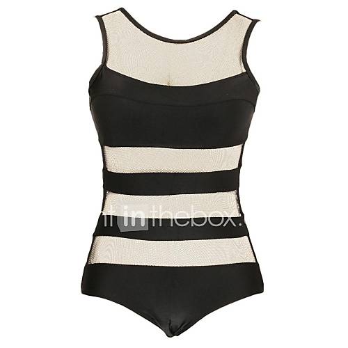 Pinkqueen® Womens Spandex See Through Mesh Classic Black One Piece