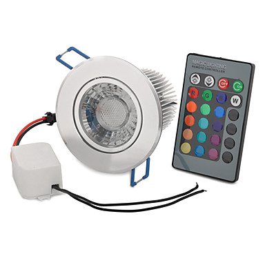 9 W 1 LM RGB / Color-Changing Recessed Retrofit Remote-Controlled ...