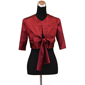 Nice Half Sleeve Satin Evening/casual Wrap/jacket With Ribbon Tie(more ...
