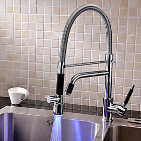 Contemporary Chrome Finish Led Rotatable Tall Kitchen Faucet | Thoughtdog