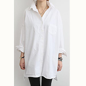 Kvinder Loose Fit Pure Color Shirt | Rhyzzy