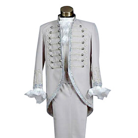 Elegant Prince Of France Gray Polyester Men’s Ethnic Costume | Brightdrive
