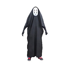 Spirited Away No Face Male Black Cotton With Mask Cosplay Costume | Oope