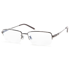 [free Lenses] Men’s Titanium Rectangle Half-rim Fashion Prescription ...
