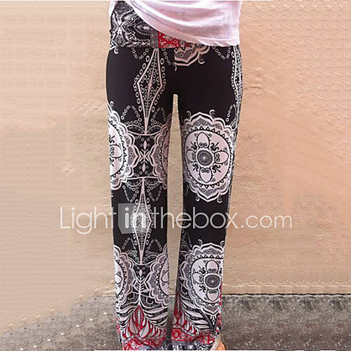 Women's Print Multi-color Wide Leg Pants,Holiday / Beach 4868919 2016 ...